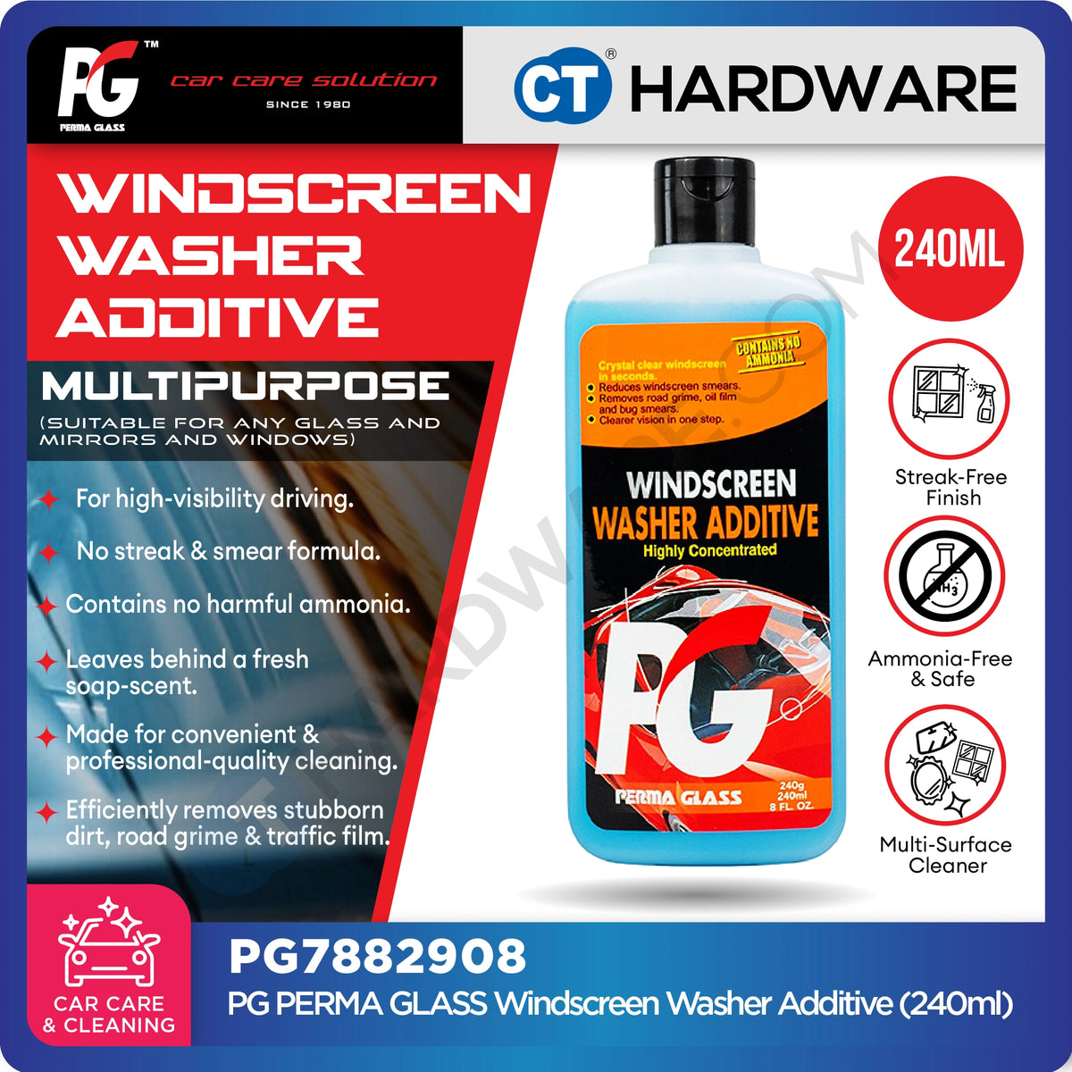 PG Perma Glass PG7882908 Windscreen Washer Additive 240ml [ 9556817882 ...
