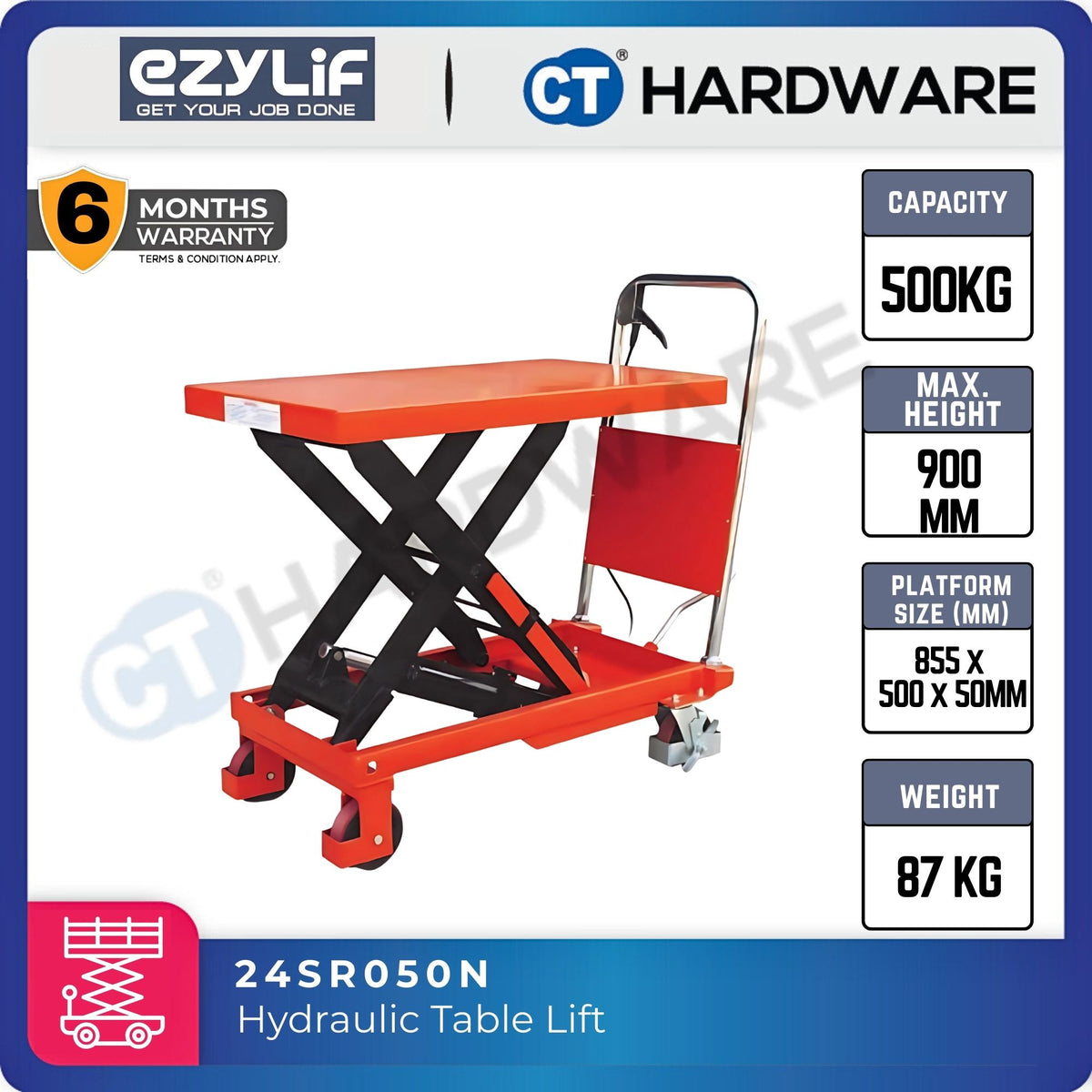 EZYLIF 500kg Hydraulic Lift Table 24SR050N – Scissor Lift – CT Hardware ...