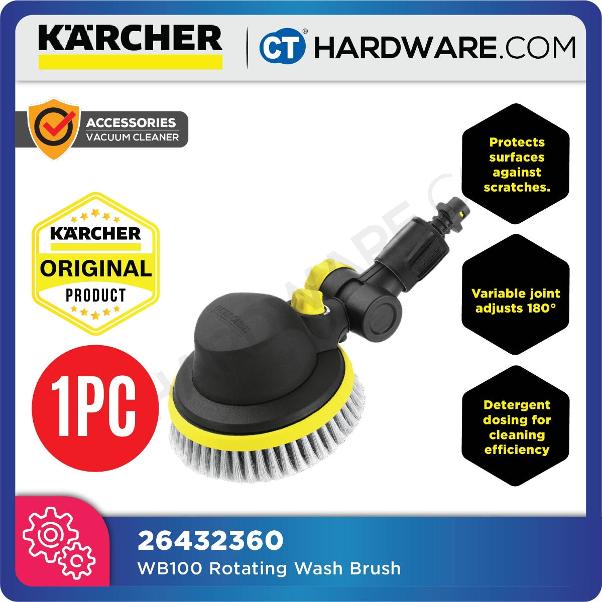 Karcher 26432360 WB100 Rotating Wash Brush – CT Hardware Online