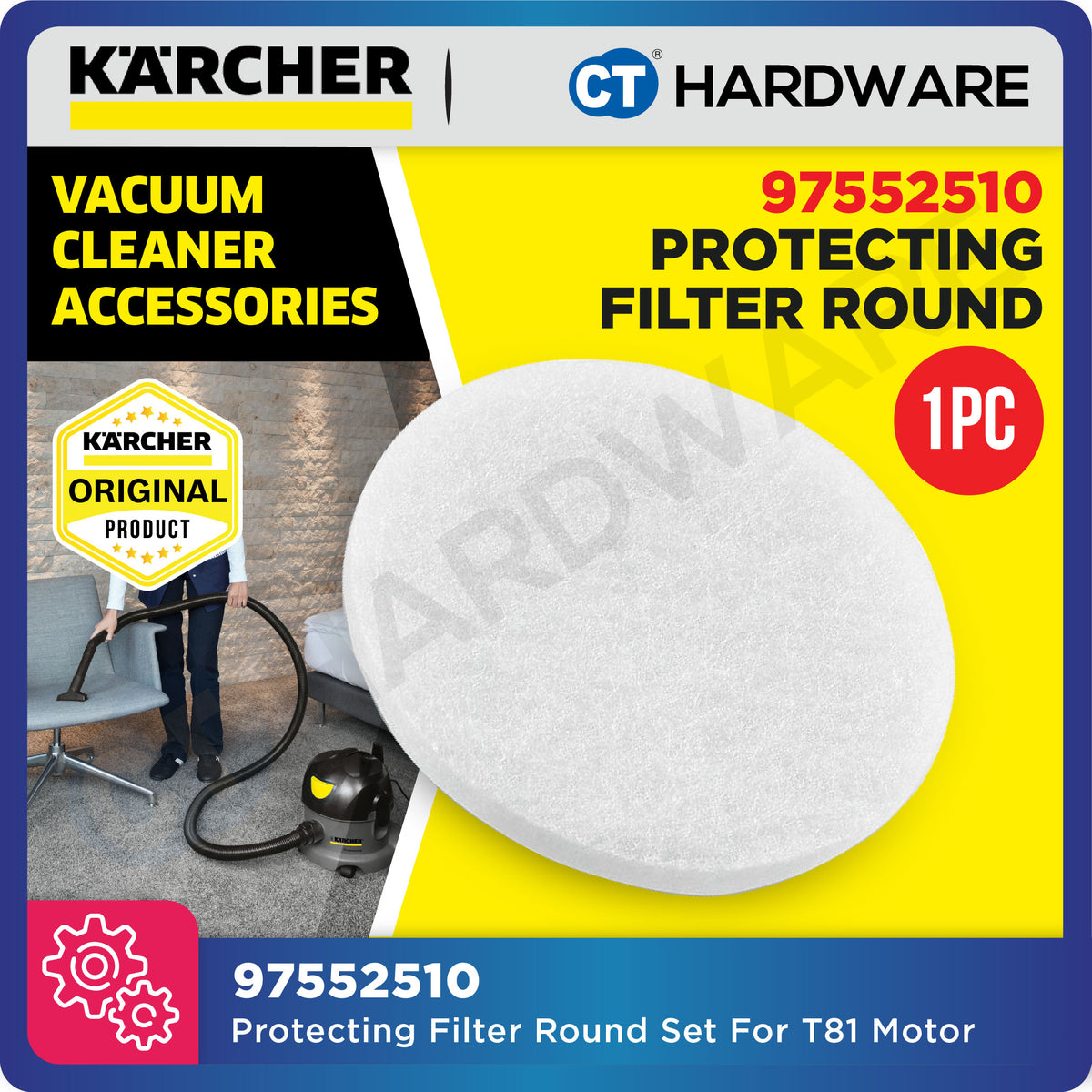 Karcher 97552510 Motor Protecting Filter (Round Sponge) – CT Hardware ...