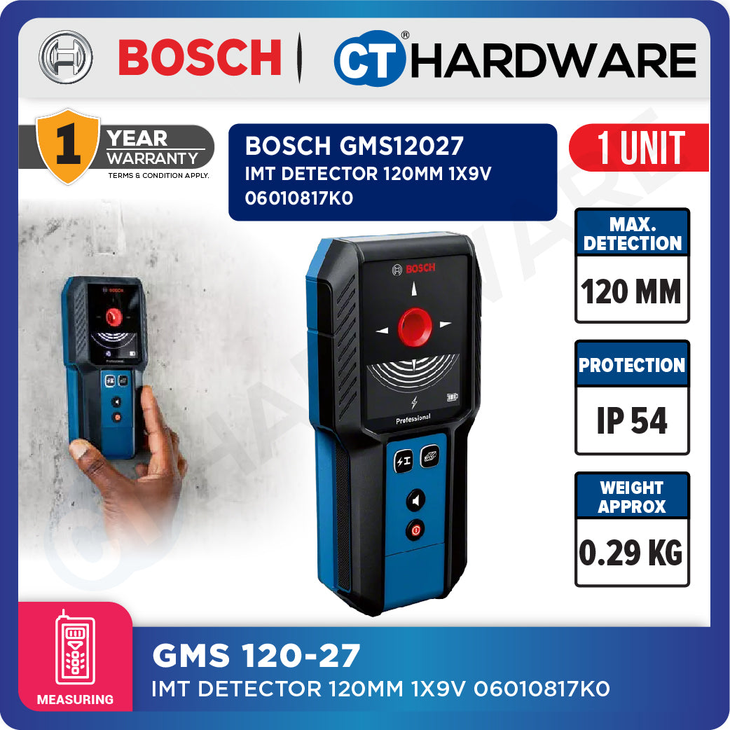Bosch GMS 120-27 Professional Detector 120mm [06010817K0 | GMS12027 ...