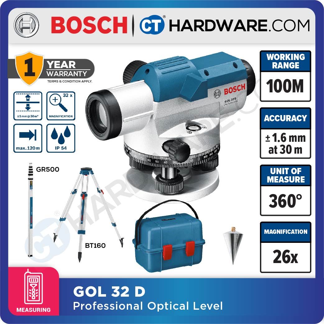 Bosch GOL 32 D Professional Optical Level 32x 120M [0601068500 | GOL32 ...