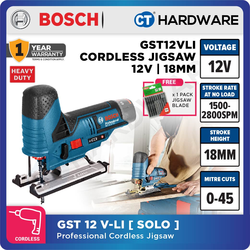 Bosch GST 12 V-LI Professional Cordless Jigsaw 12V | SOLO | 2.0Ah [060 ...