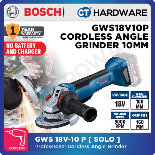 Bosch GWS 18V-10 P Professional Cordless Angle Grinder 18V 4" 100mm ...