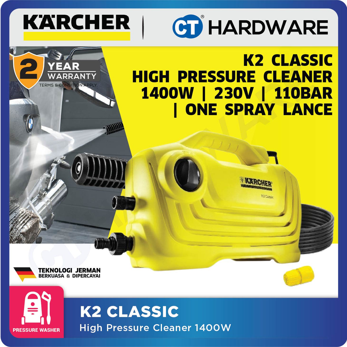 Karcher K2 Classic High Pressure Cleaner 1400W 110BAR [16009710] – CT ...