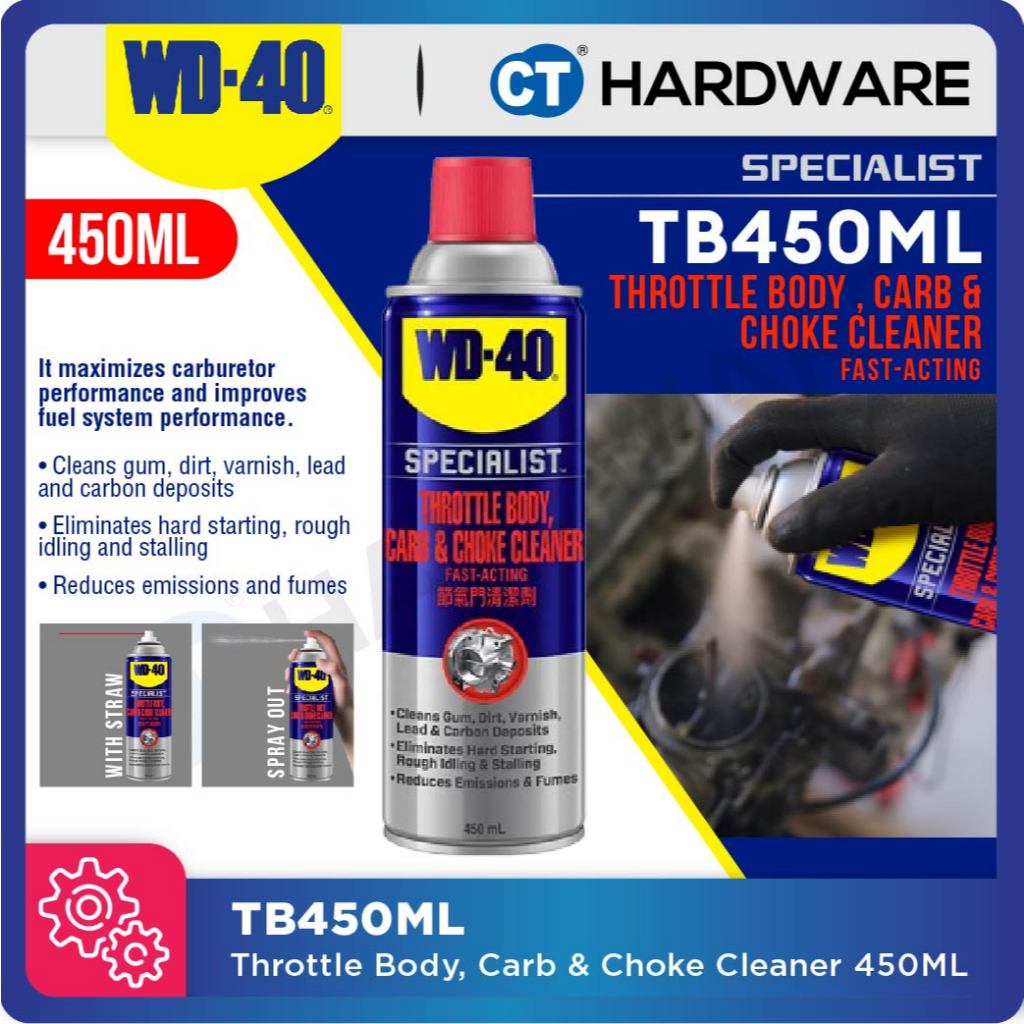 WD40 SPECIALIST® Throttle Body, Carb & Choke Cleaner 450ml [TB450ML ...