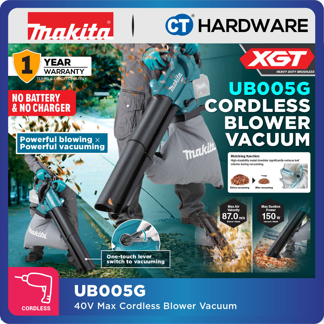Makita UB005GZ Cordless Blower Vacuum 40V Without Battery and Charger ...