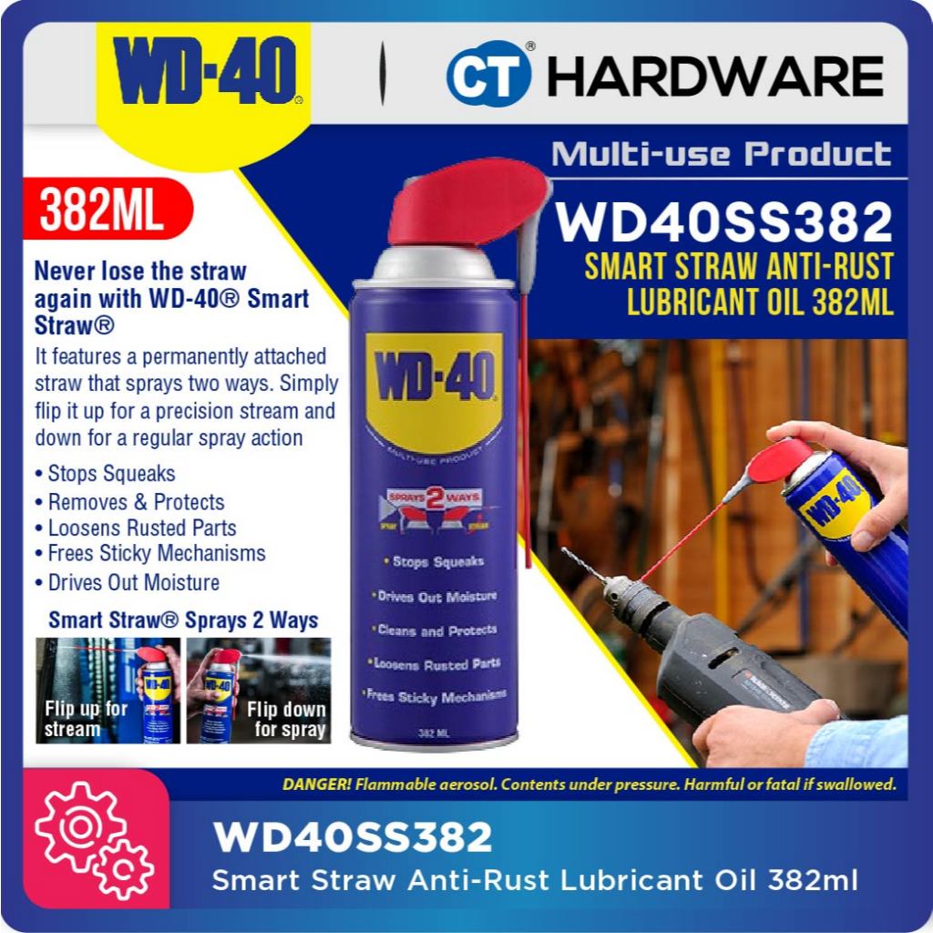 WD40® Smart Straw® Anti Rust Lubricant Oil 382ml [WD40SS382] – CT ...