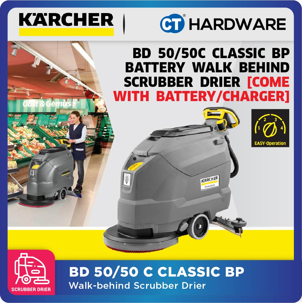 Karcher BD 50/50 C BP CLASSIC Professional Cordless Walk-Behind Scrubb ...