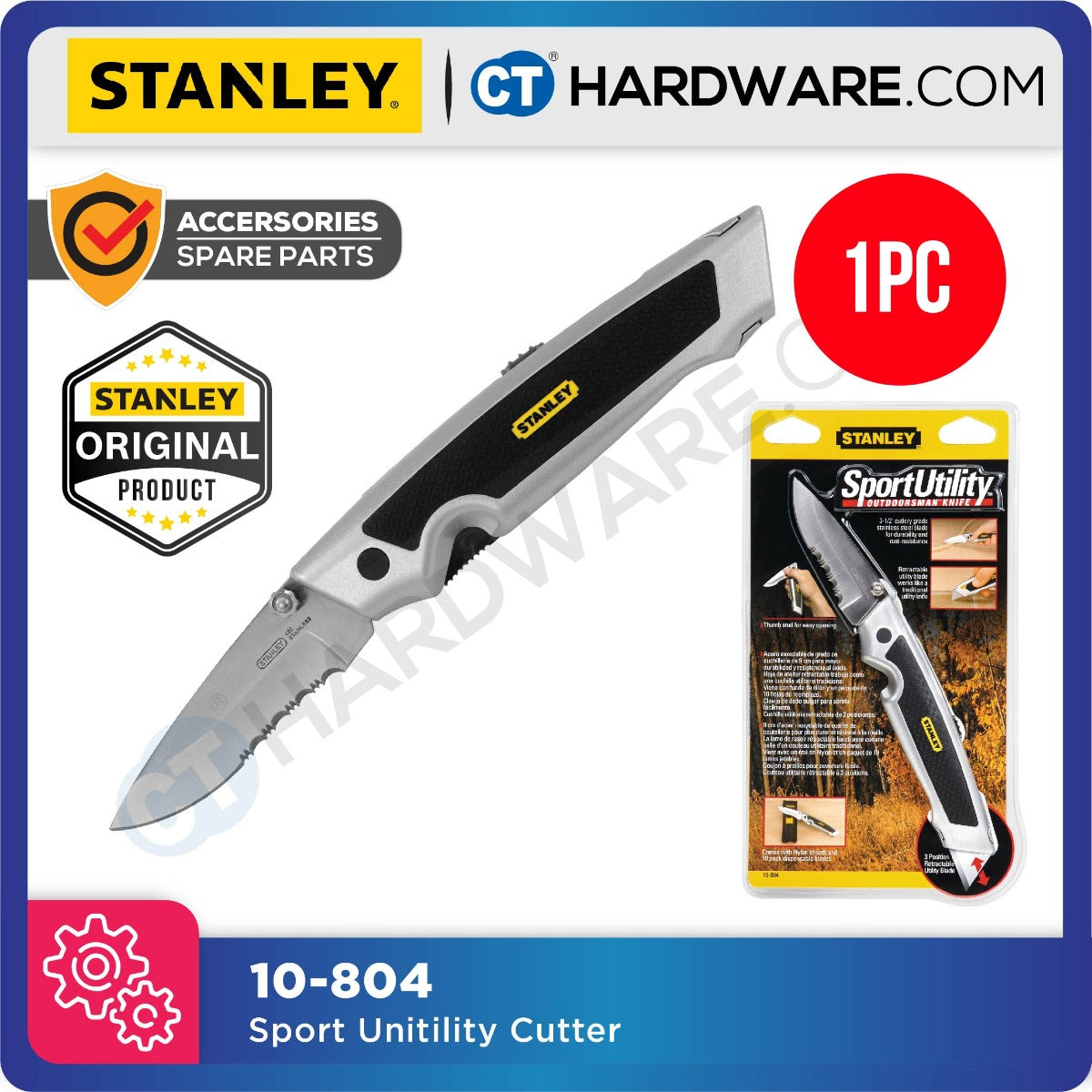 STANLEY 10804 SPORT UTILITY KNIFE / CUTTER [ 10-804 ] – CT Hardware Online