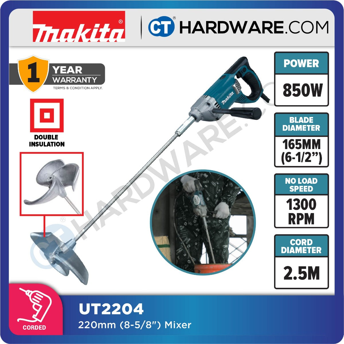 MAKITA UT2204 POWER MIXER – CT Hardware Online